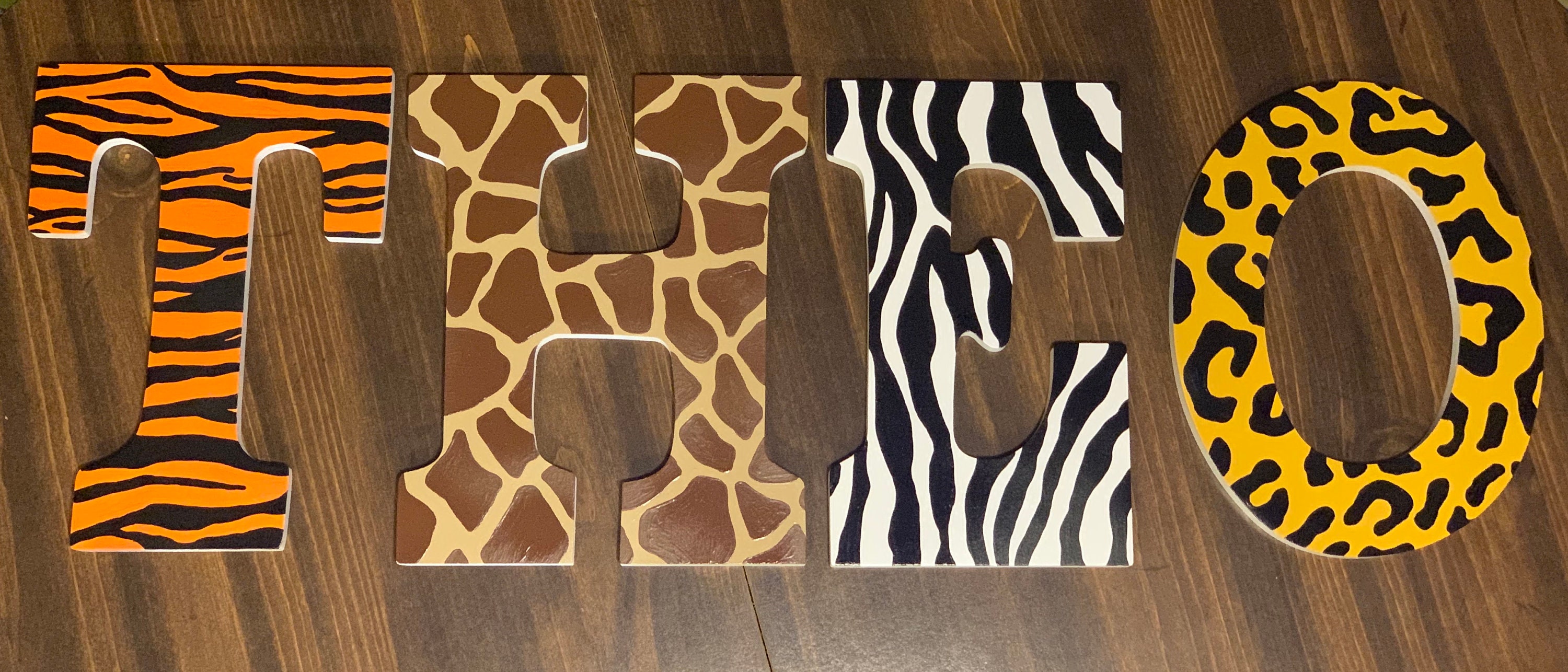 Nursery Letters Safari Themed Hand Painted Custom Made - Etsy UK