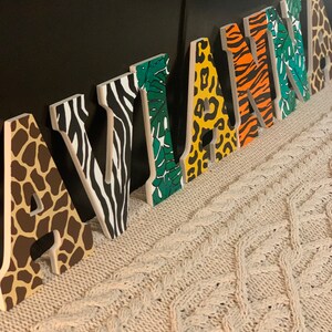 Nursery Letters- Safari Themed- Hand Painted- Custom Made - Etsy