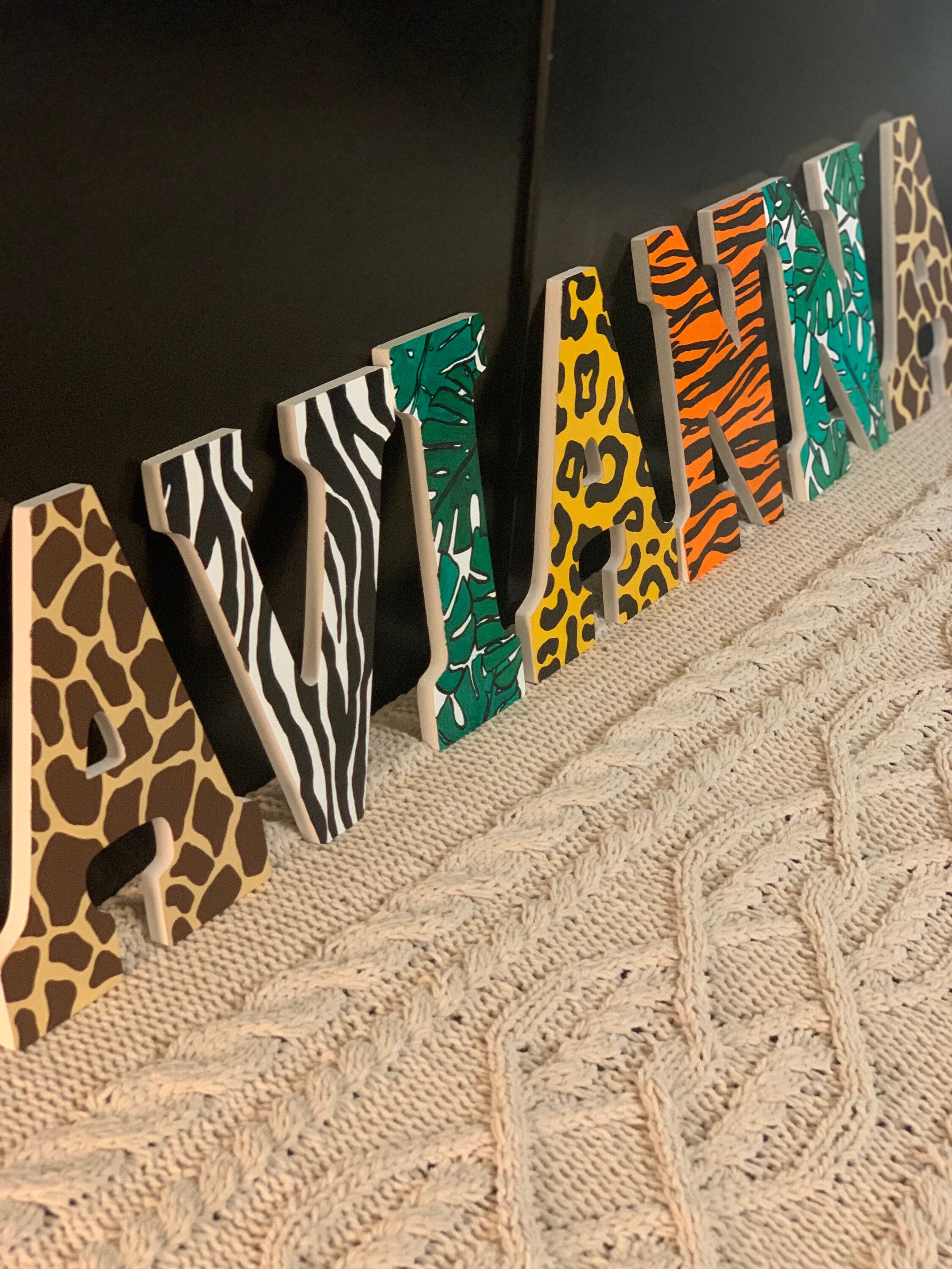 Nursery Letters- Safari Themed- Hand Painted- Custom Made - Etsy
