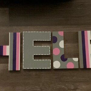 Hand Painted Wooden Letters Nursery- Girl- Custom- Made to Order - Etsy