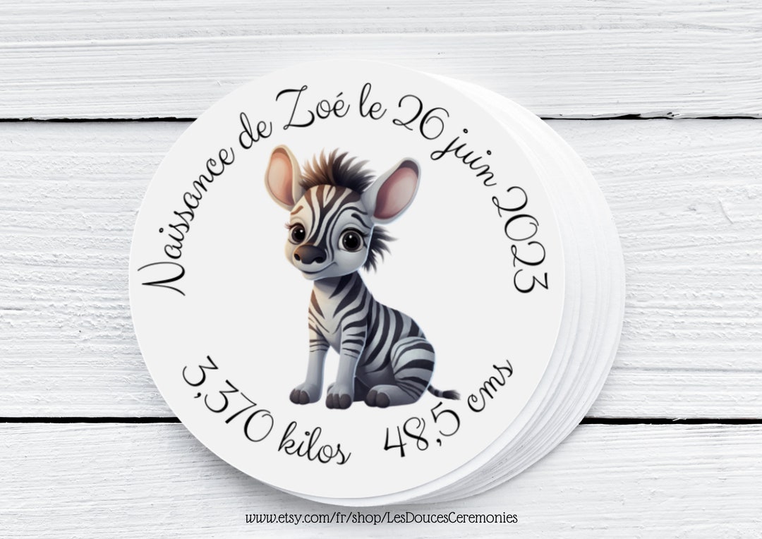 10 Personalized Round Birth Labels Self-adhesive Newborn - Etsy