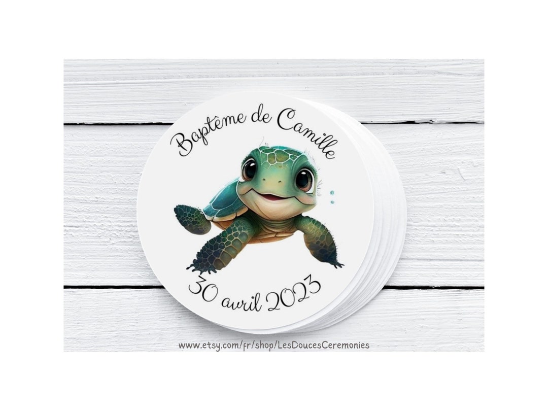 10 Personalized Round Baptism Candy Labels Ø 5 Cm, Girl or Boy Labels ...