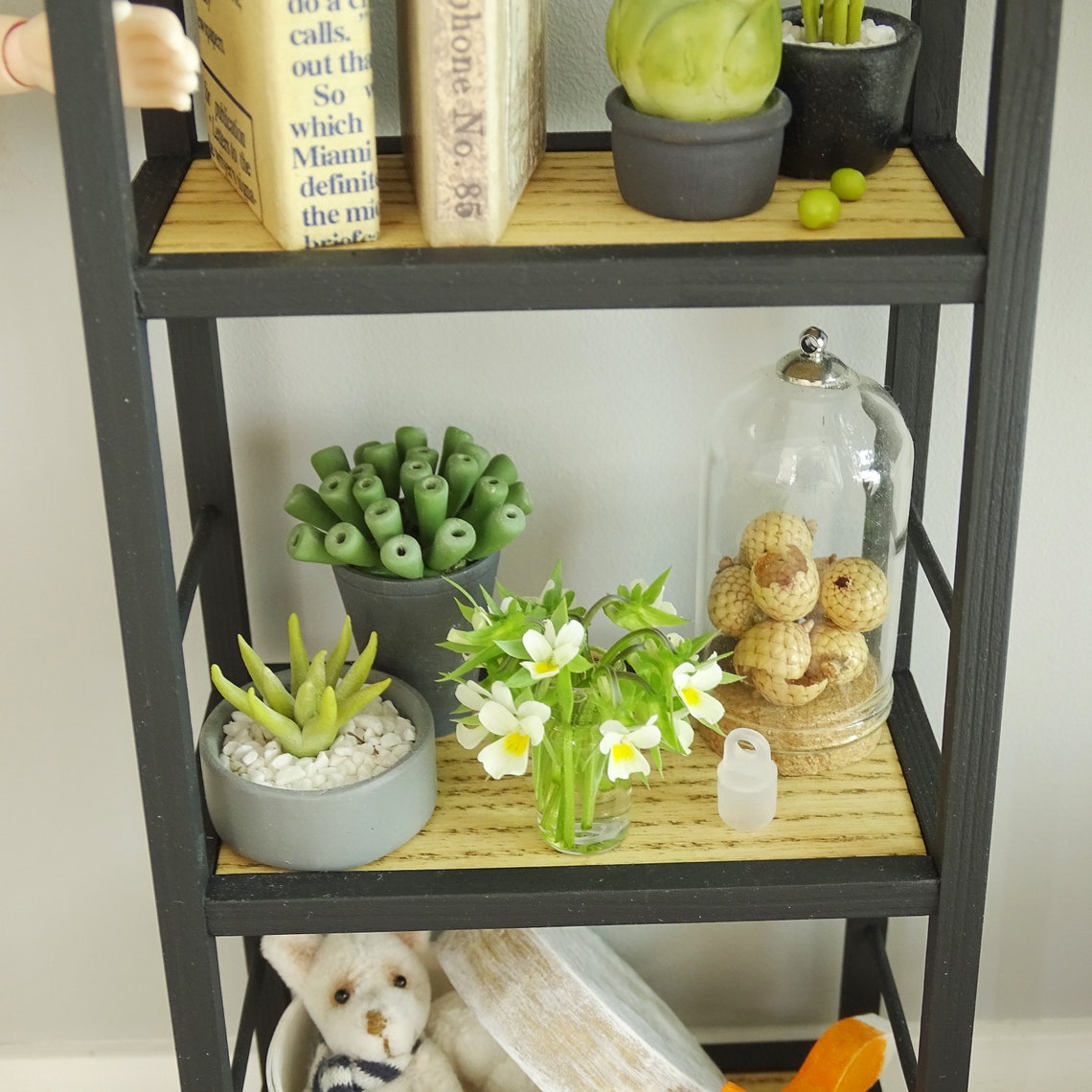 Dollhouse furniture miniature bookcase 1/6th scale | Etsy