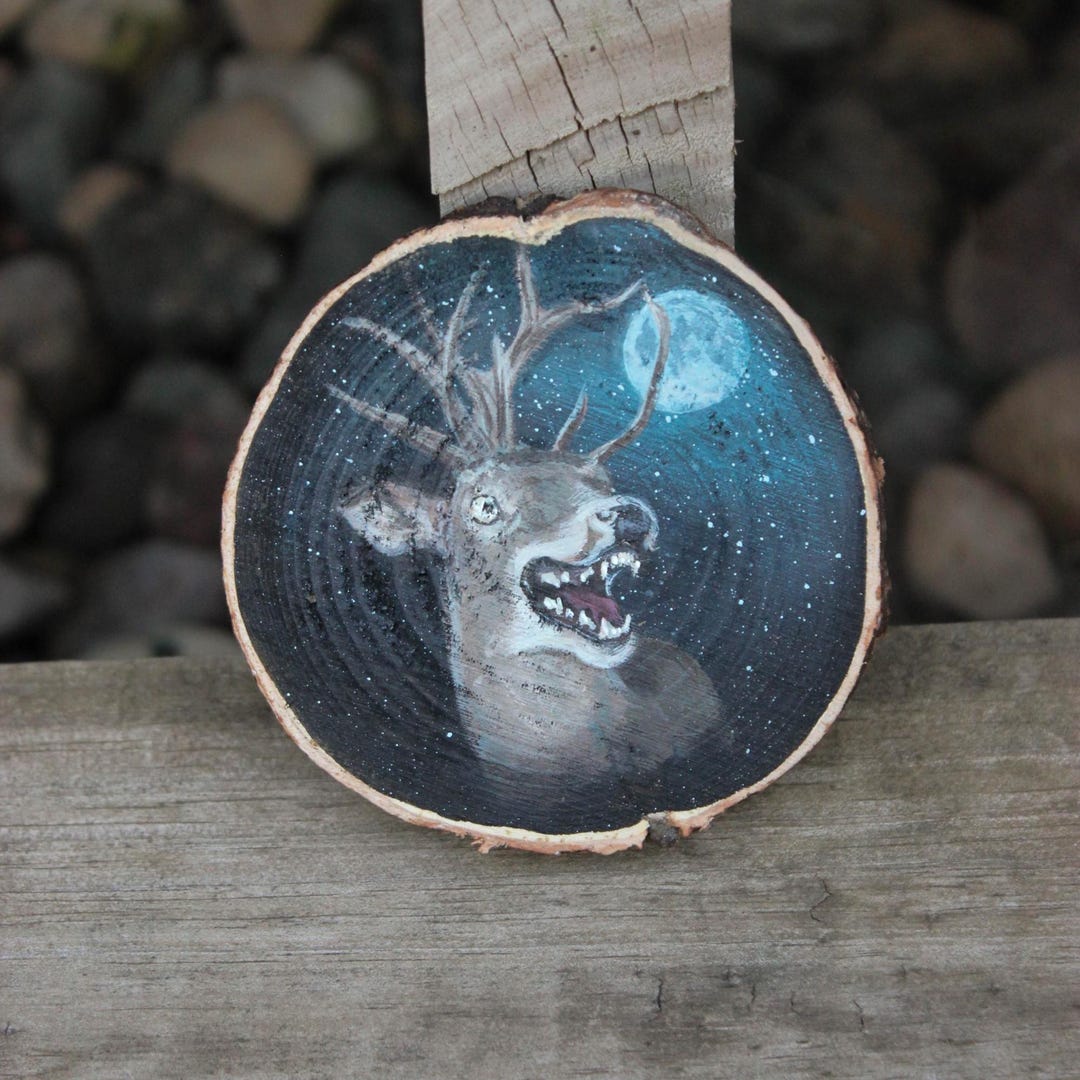 Not Deer Cryptid Painting on Wood - Etsy