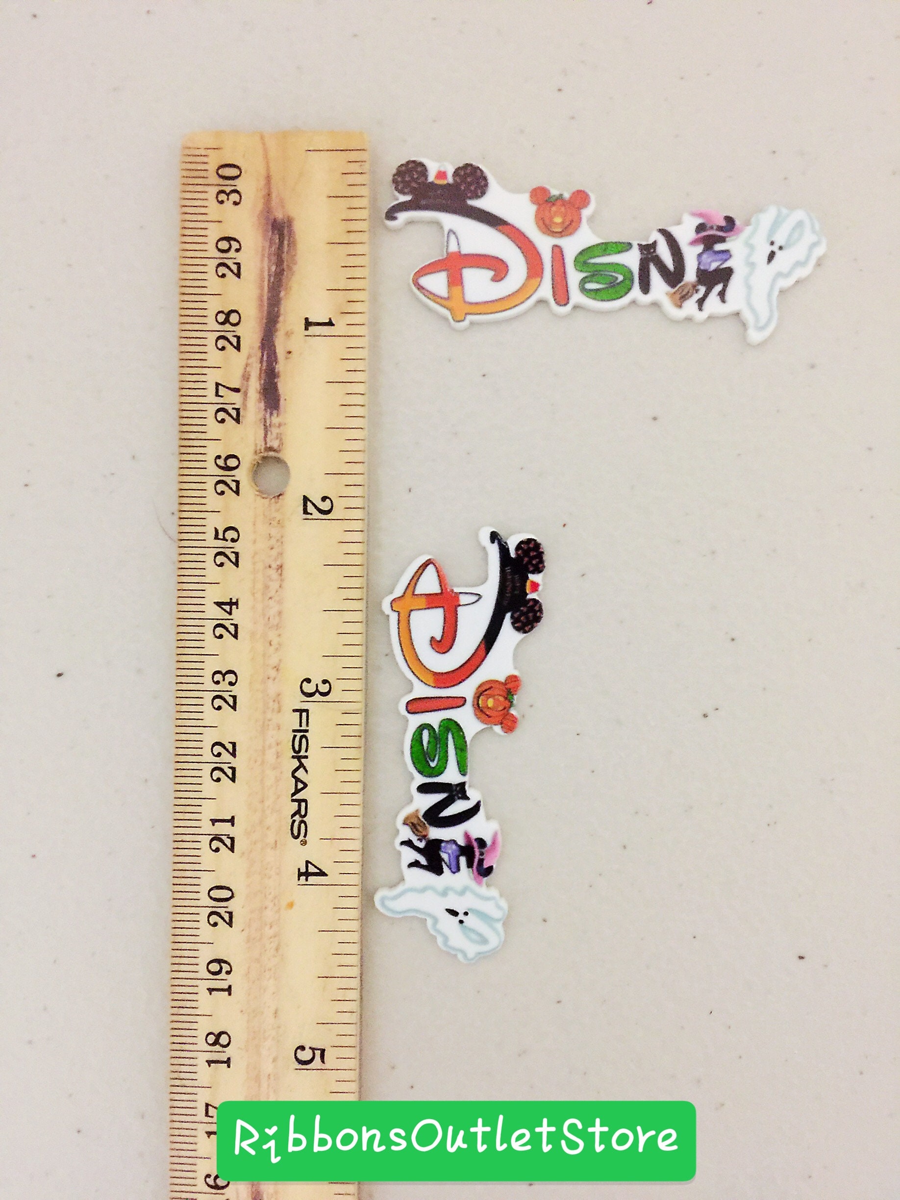 5pc Disney Logo Planar Resin Disney Resin Embellishment Deco Halloween ...