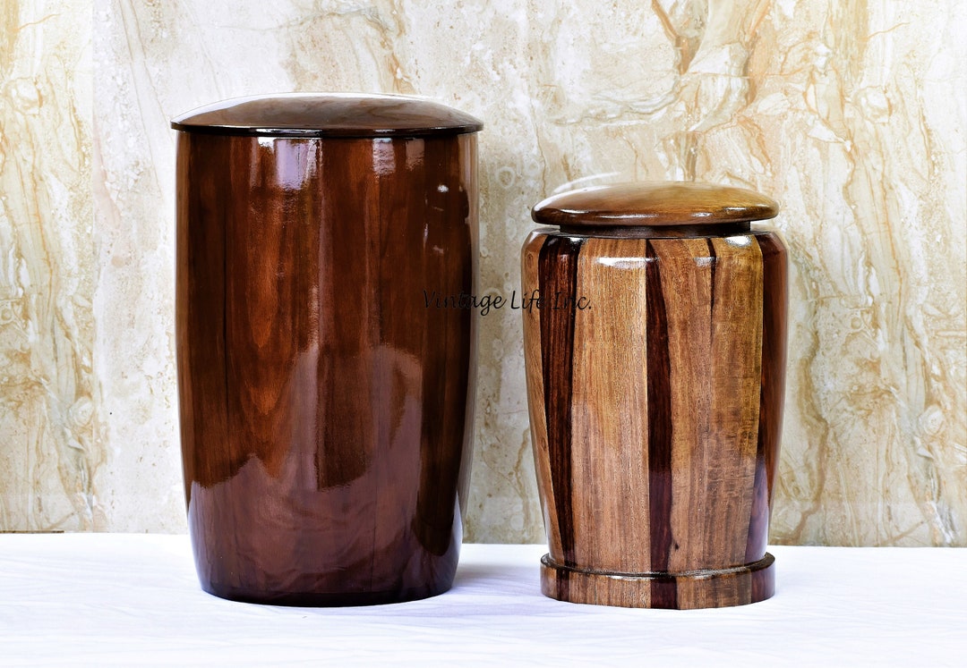 Wooden Handmade Cremation Jar Urn for Human Ashes Funeral Jar for Pets ...