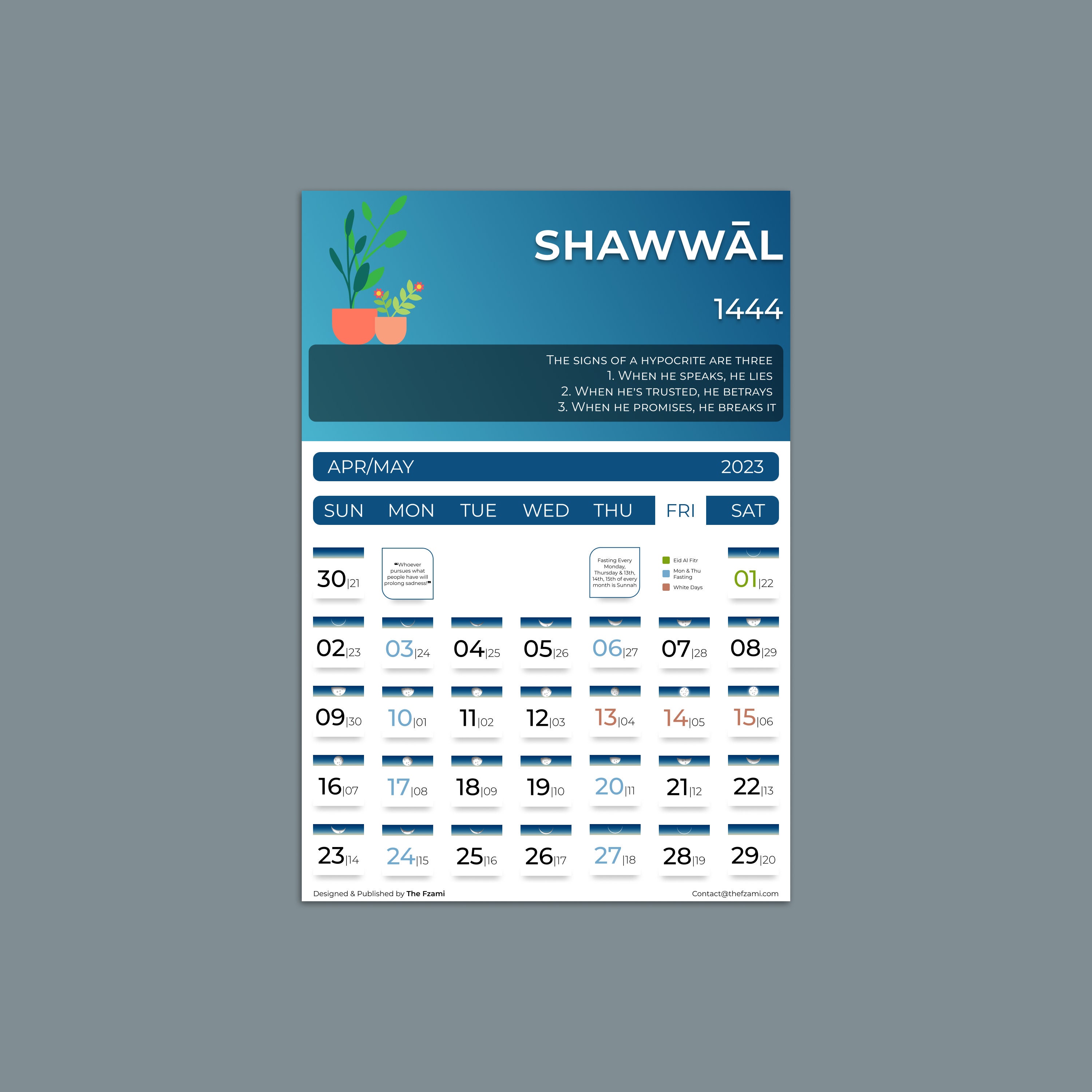 Hijri Calendar for the Year 1444 & Gregorian for the Year - Etsy Australia