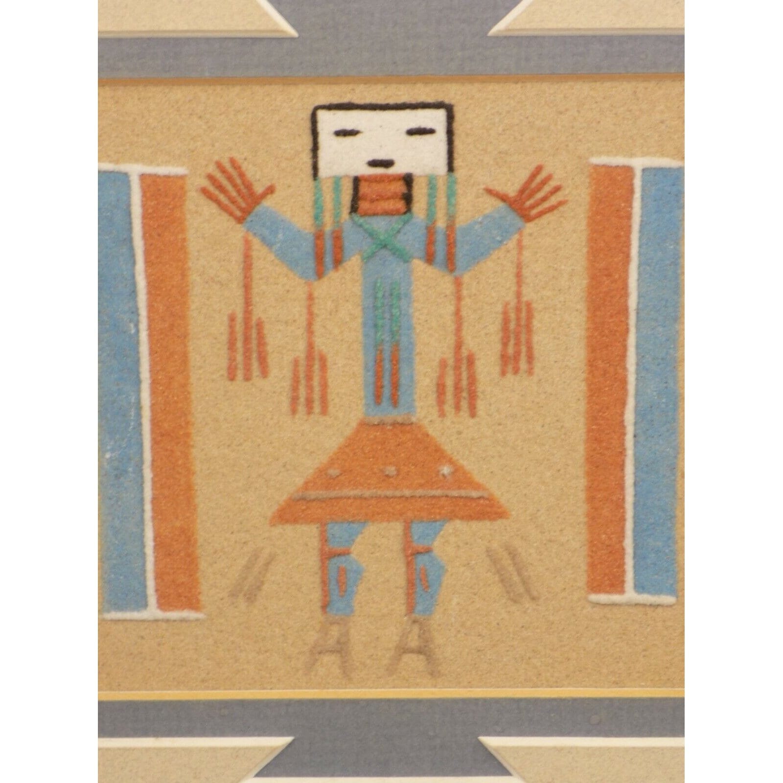 Native American Fred Hayes Vintage Folk Art Navajo Sand Painting Yei ...