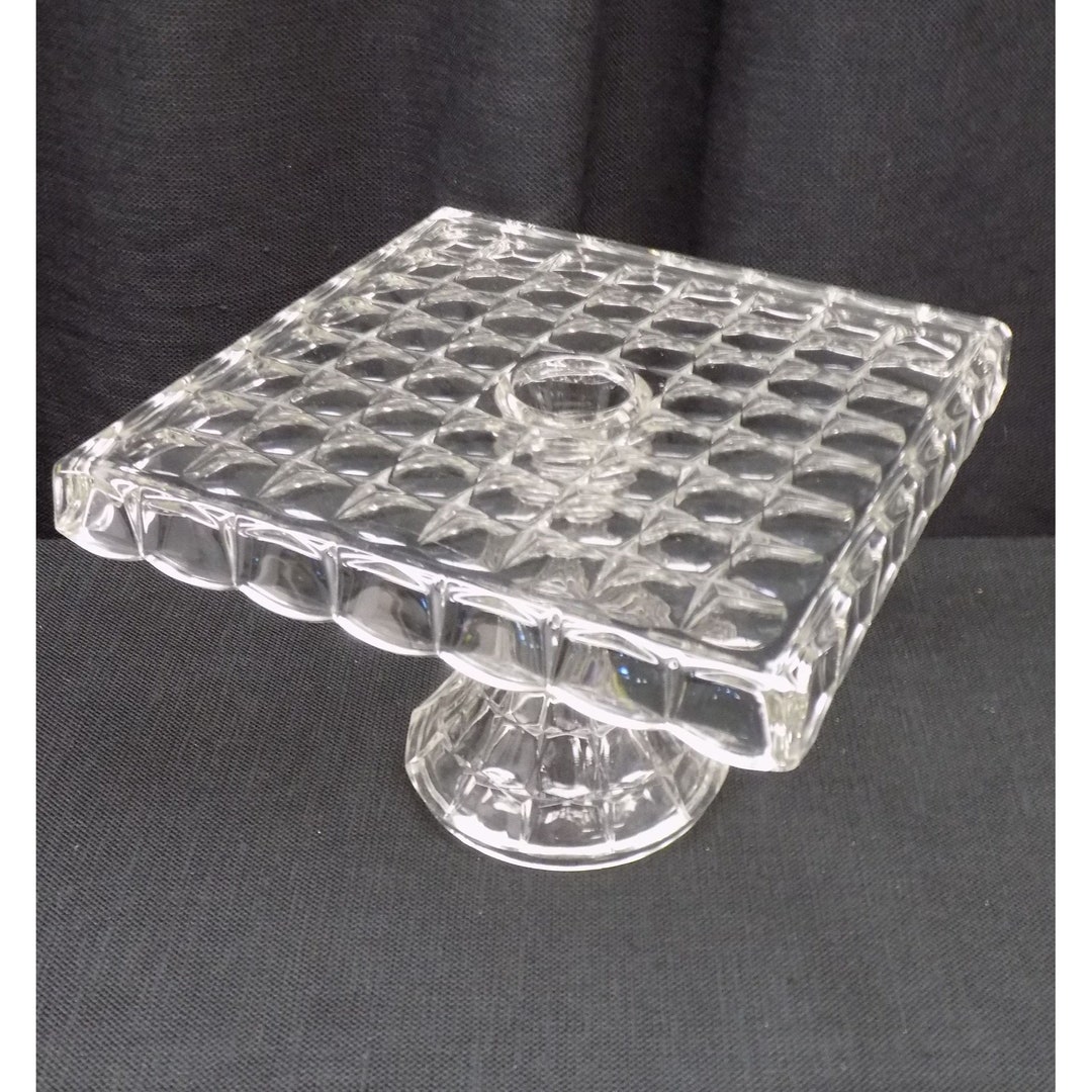 Indiana Glass Constellation Cake Stand Rum Well 10 1/2 Inch Square - Etsy