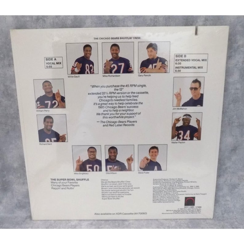 Chicago Bears the Super Bowl Shuffle Record Album Sealed - Etsy