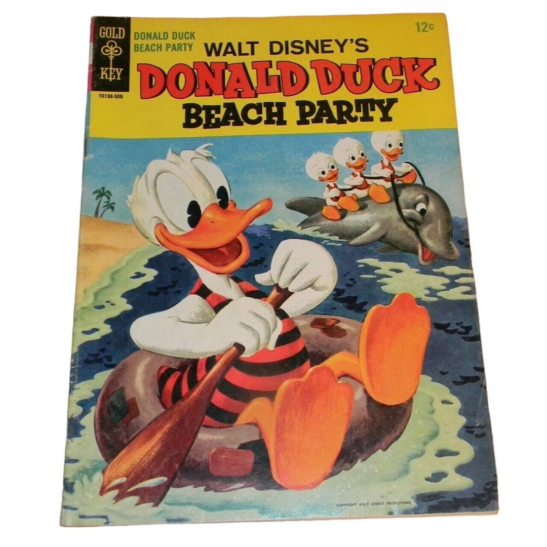 1965 Walt Disney Donald Duck "beach Party" Gold Key #1 2nd Printing ...
