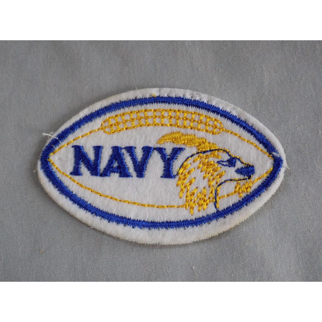 Vintage Embroidered U.S. Navy Football Shaped Patch Rare - Etsy