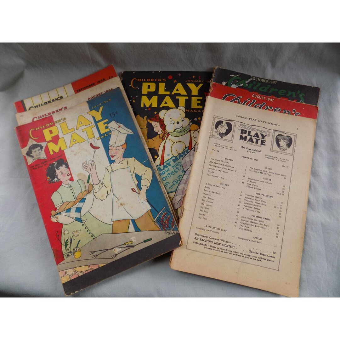 1940's Children's Play Mate Magazines Art by Fern Bisel Peat Lot of 7 ...