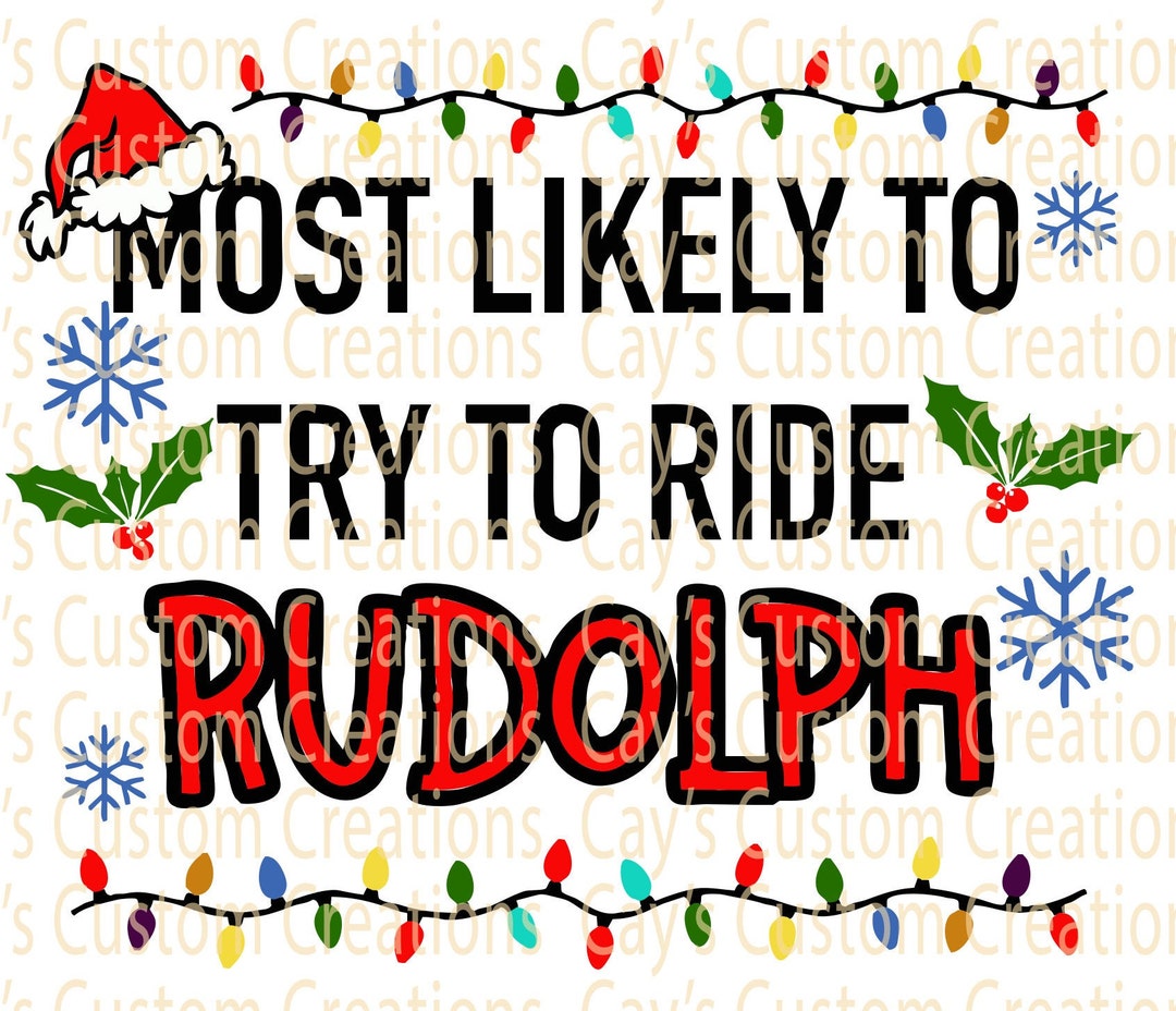 Ride Rudolph PNG SVG - Christmas Digital File - Etsy