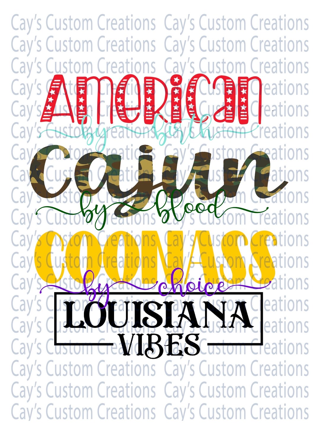Cajun Pride PNG File: Louisiana Vibes Sublimation Design (digital ...