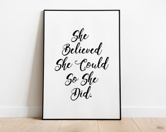 Never the Less She Persistedinspiring Woman Positive Quote - Etsy