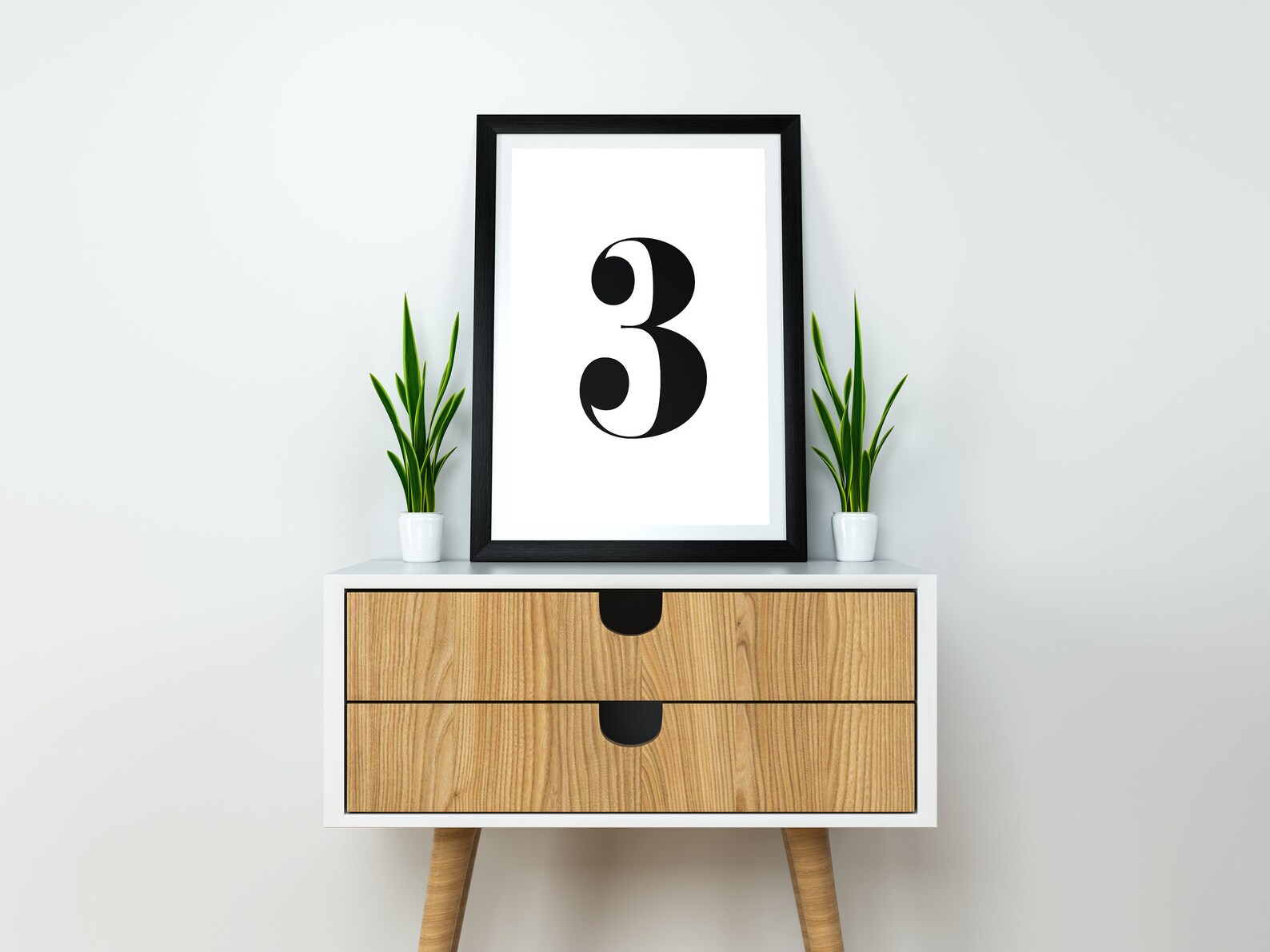 Number Three Print | Number 3 | Printable Number Art | Minimalist ...