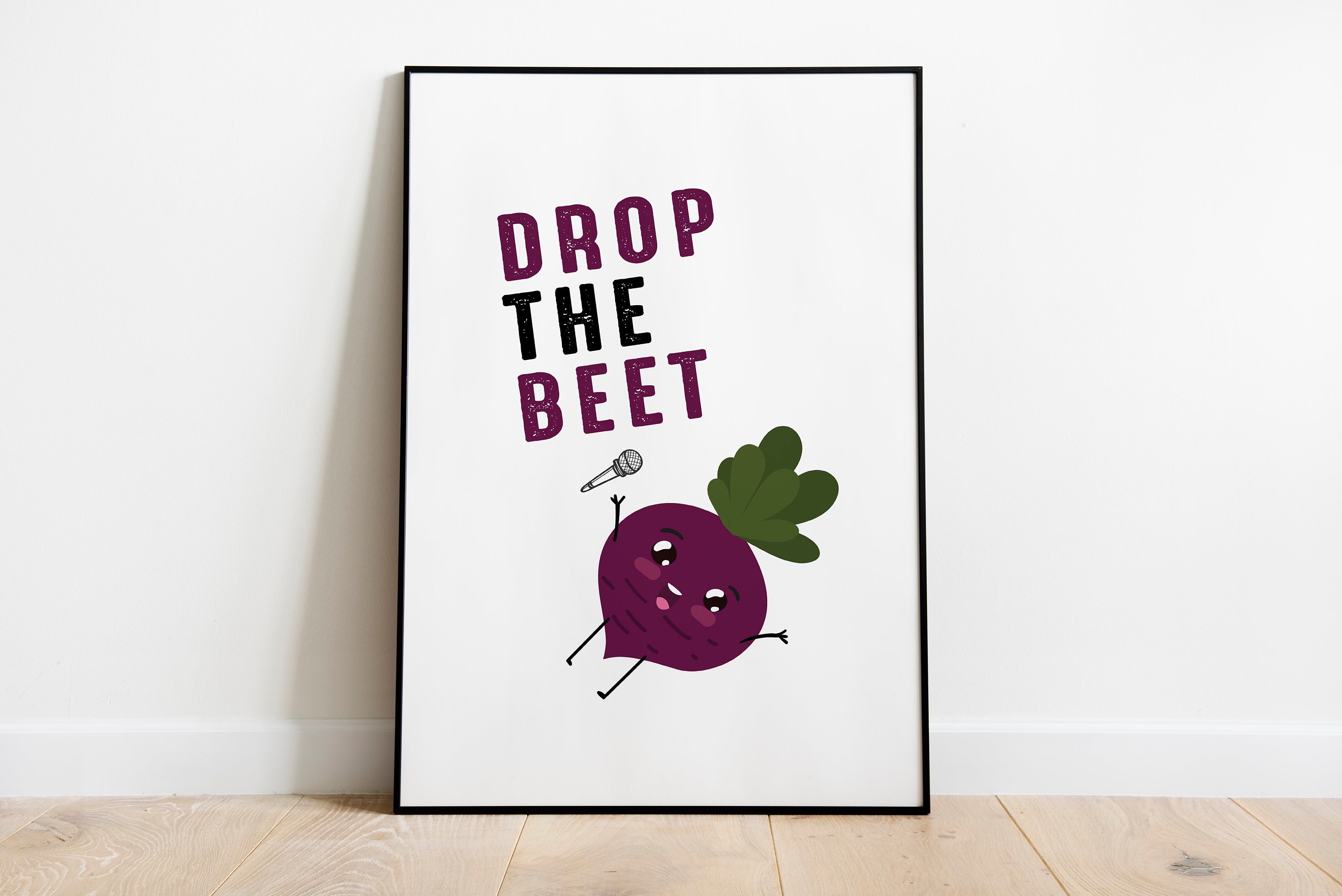 Drop the Beet | Funny Kitchen Printable | Beet Art | Food Pun Wall Art ...