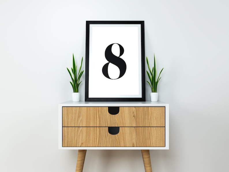 Number Eight Print | Number 8 | Printable Number Art | Minimalist ...