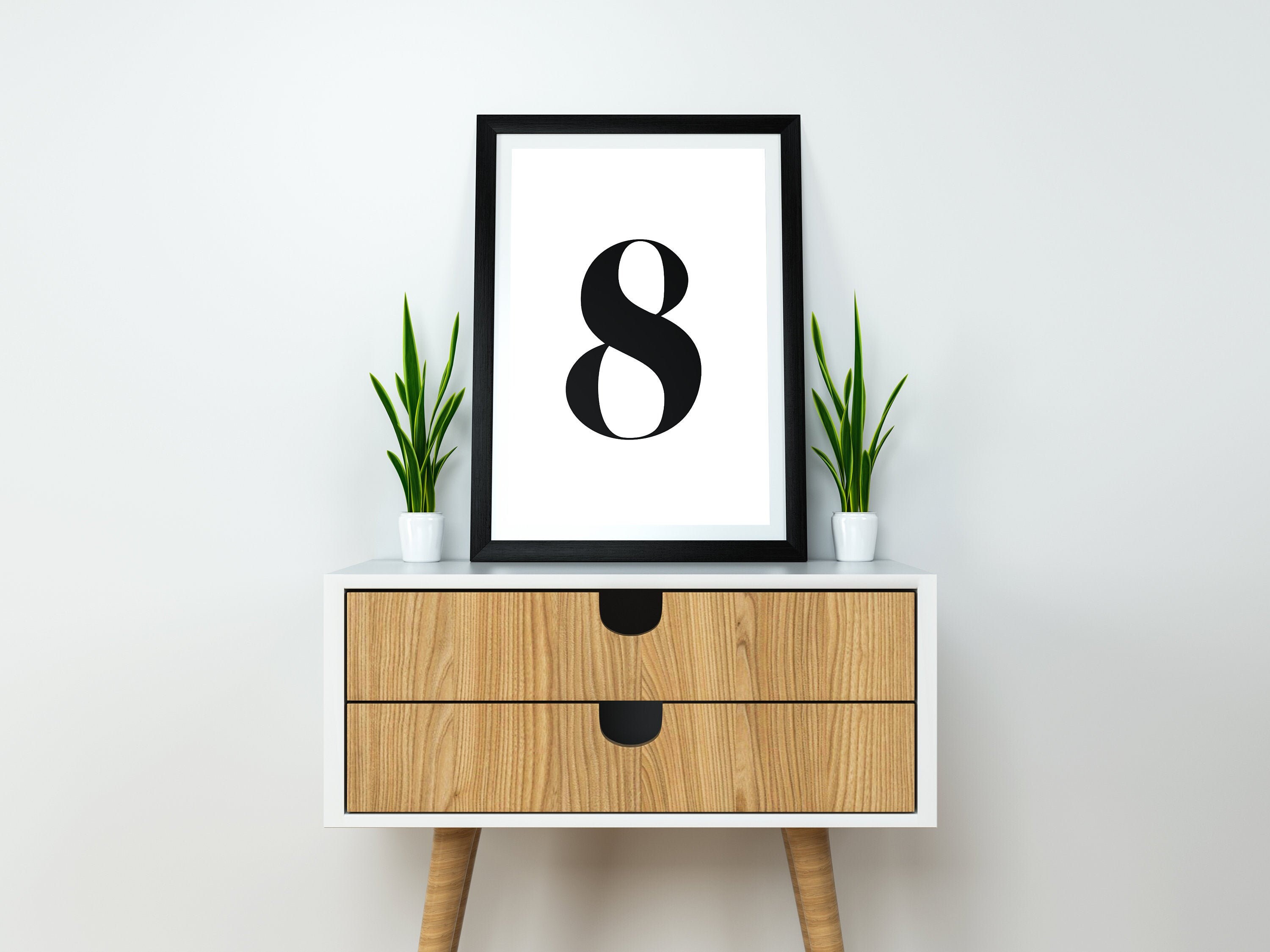 Number Eight Print | Number 8 | Printable Number Art | Minimalist ...