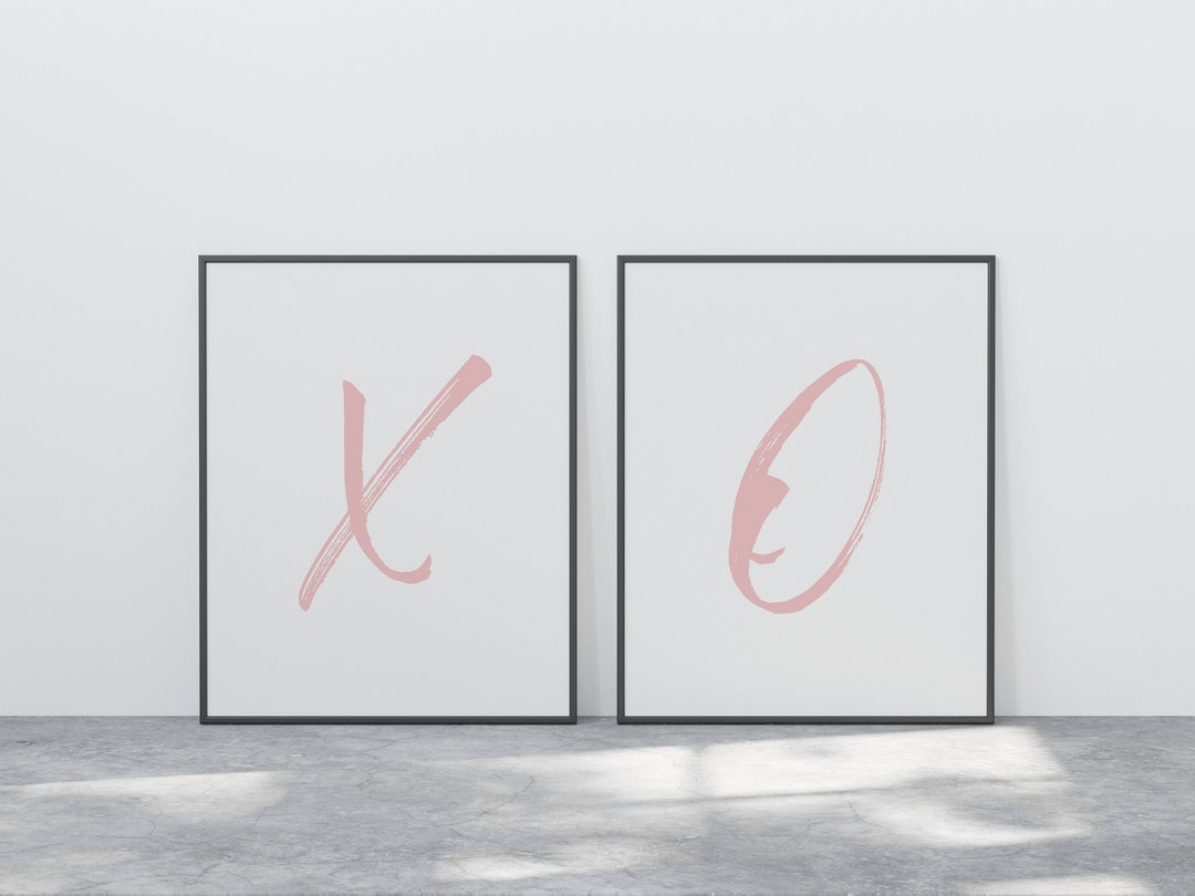 X and O Print Set | Pink Nursery Wall Art | Girls Room Decor | Blush ...