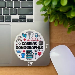 Cardiac Sonographer Stickers | Water Resistant Vinyl Sticker - Etsy