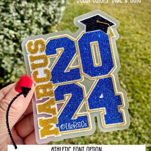 Personalized Glitter Decal for Graduates| Class of | Waterproof Glitter ...