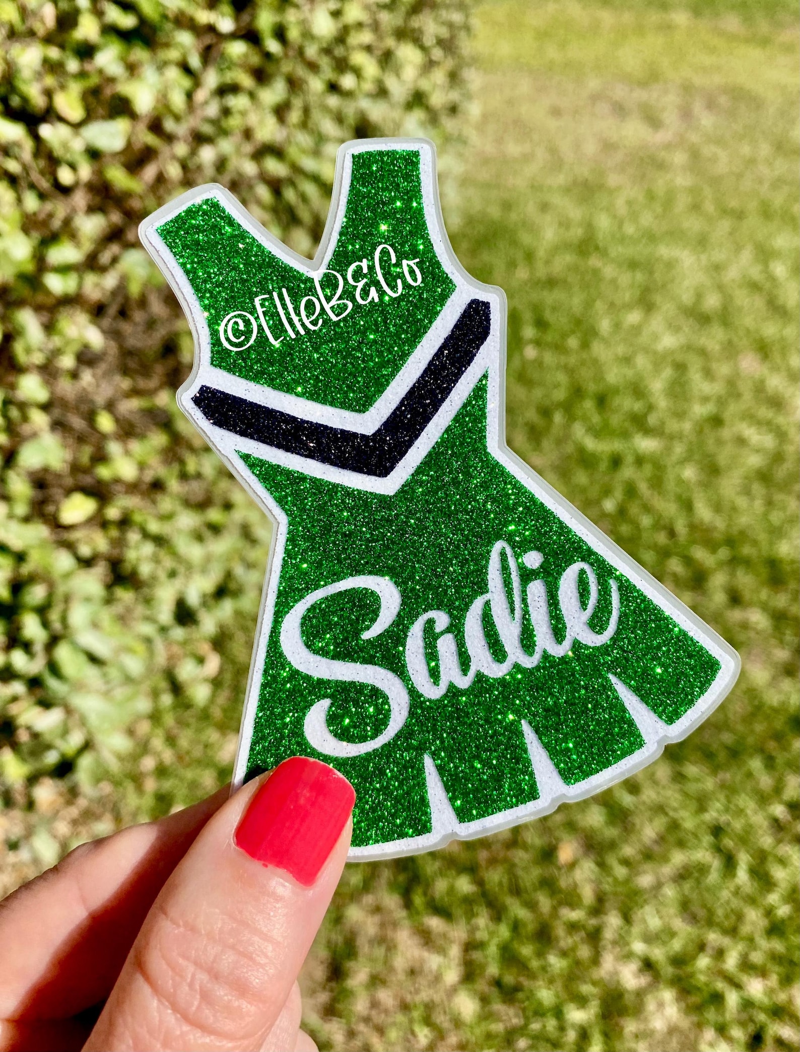 Personalized Glitter Cheer Uniform Decal - Etsy