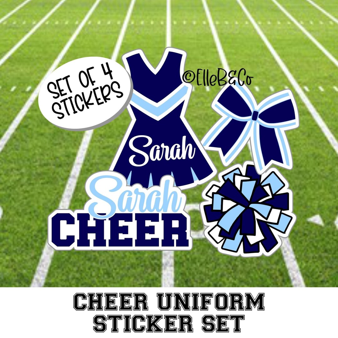 Personalized Cheer Uniform Sticker Set | Water Resistant Vinyl Cheer ...