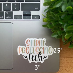 Set of 6 Sterile Processing Tech Stickers | Water Resistant Vinyl ...