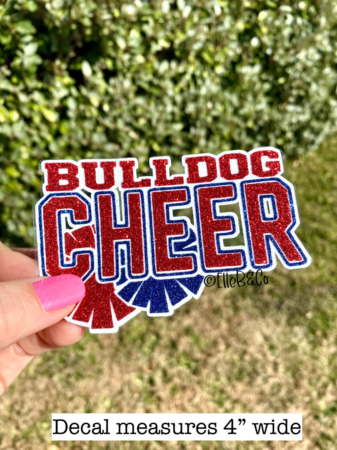 Glitter Cheer Team Decal | Personalized Waterproof Glitter Decal - Etsy