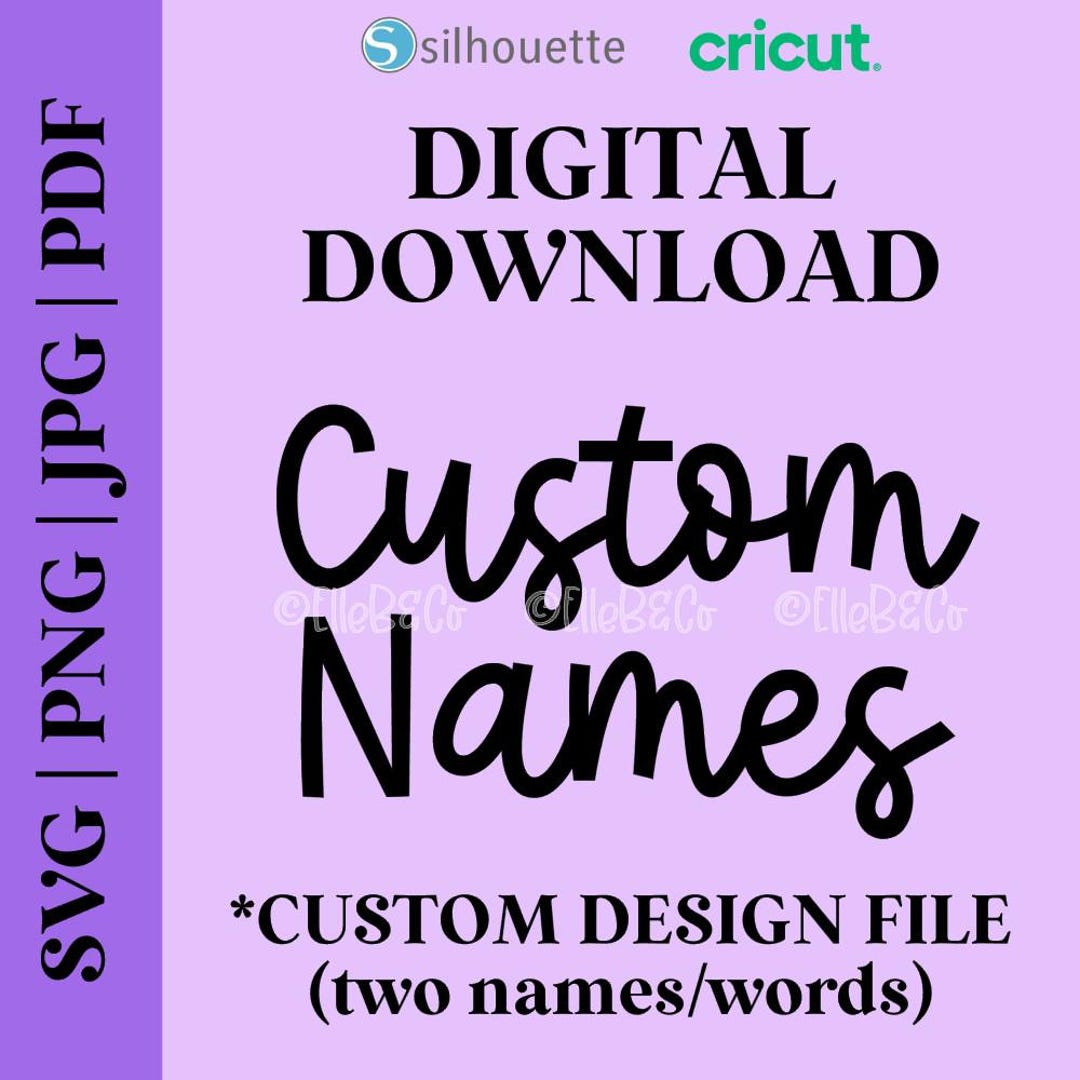 Custom Name SVG PNG | Custom Name Cut File | First Middle Name Design ...