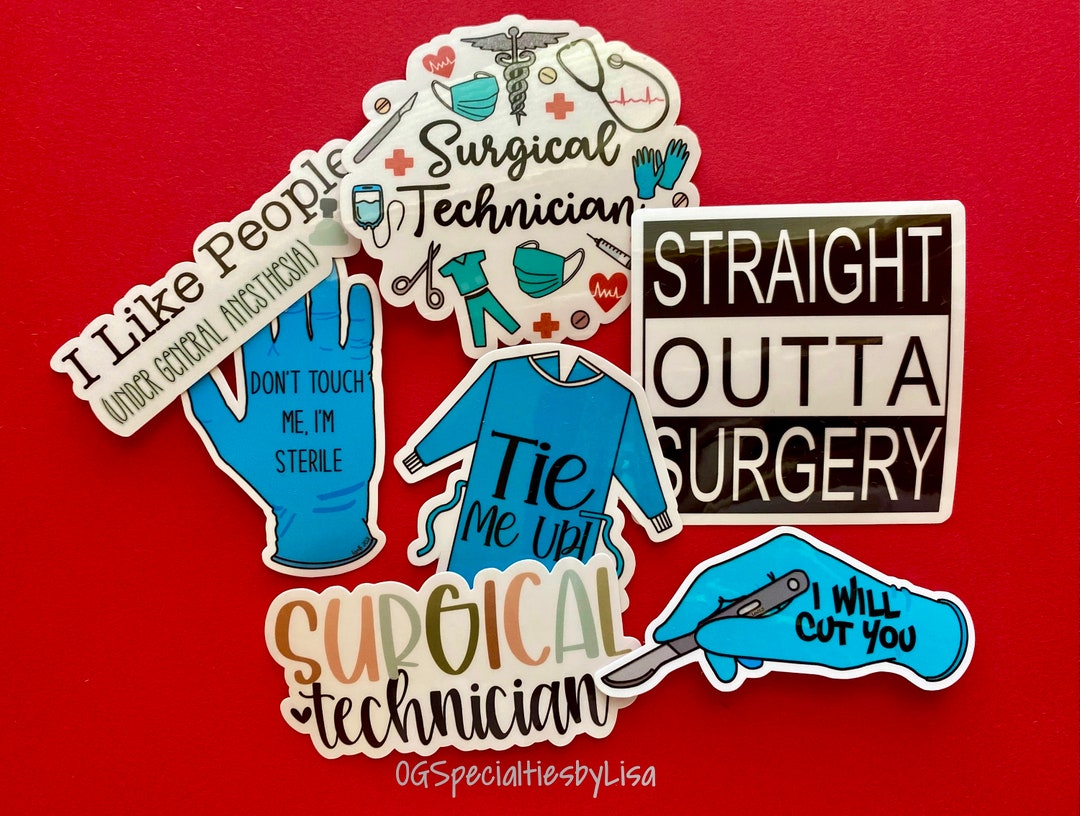 Surgical Technician Stickers | Water Resistant Vinyl Stickers - Etsy