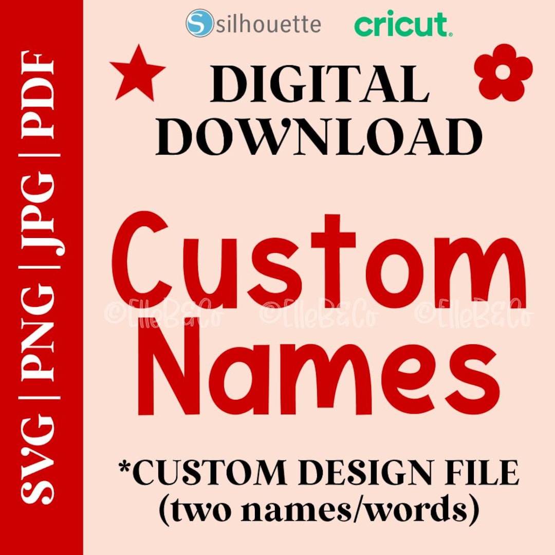 Custom Name SVG PNG | Custom Name Cut File | First Middle Name Design ...