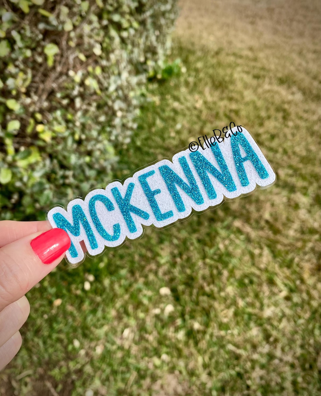 4" Glitter Name Decal | Print Font - Etsy