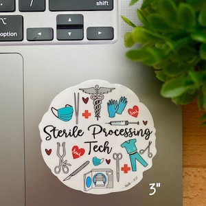 Set of 6 Sterile Processing Tech Stickers | Water Resistant Vinyl ...