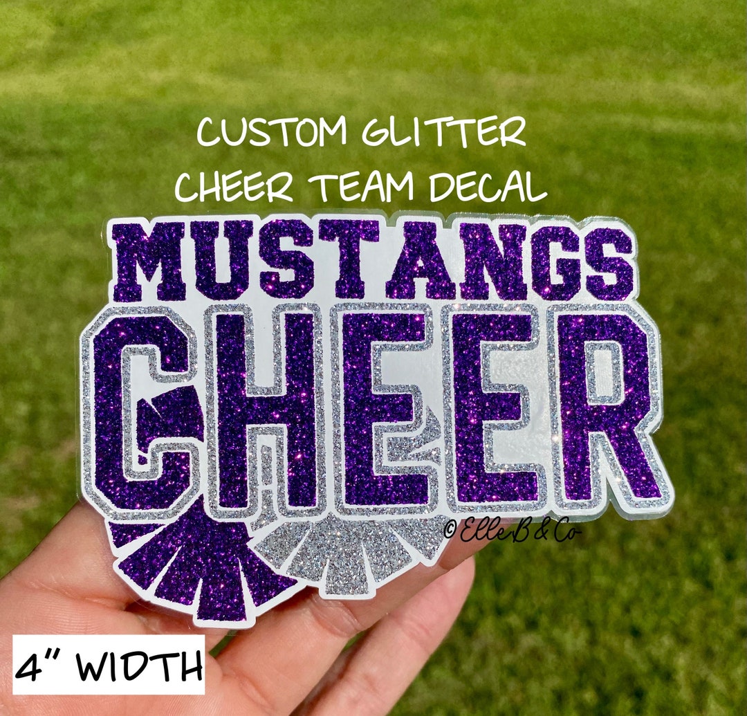 Glitter Cheer Team Decal Personalized Waterproof Glitter - Etsy