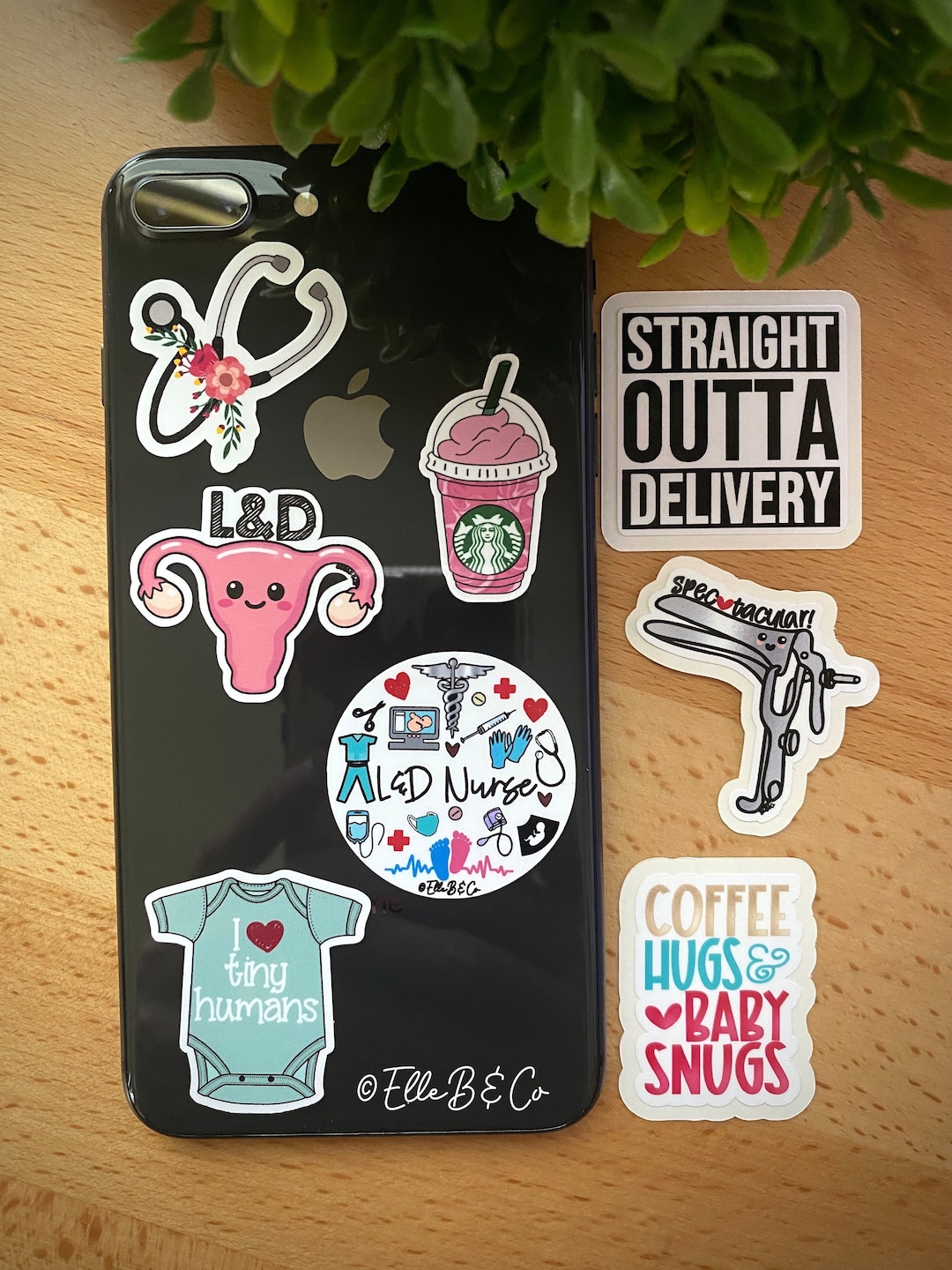Set of 8 Mini Labor & Delivery Nurse Stickers | Water Resistant Vinyl ...