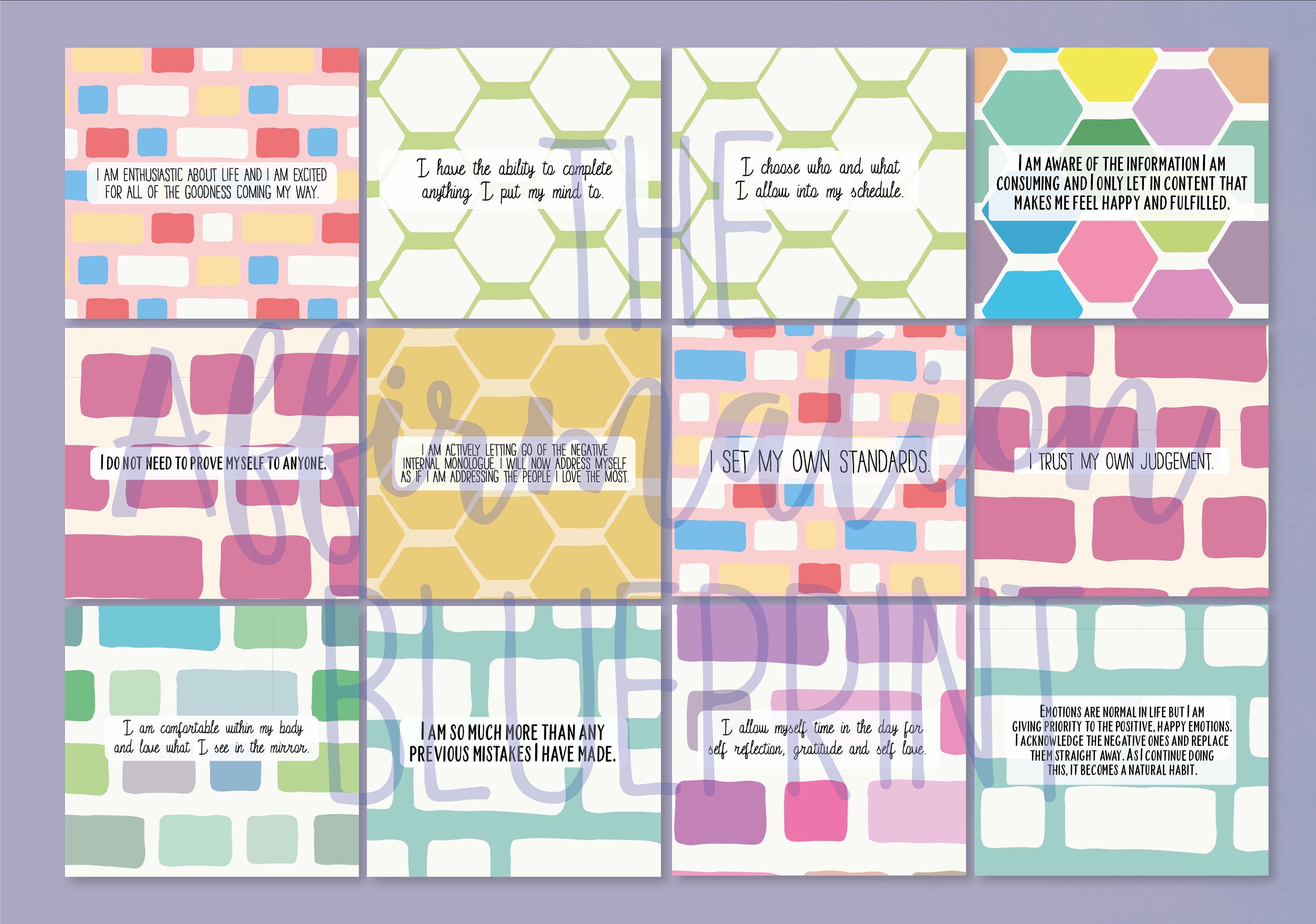 Pack of 40 Printable Self Esteem Affirmation Cards Instant | Etsy