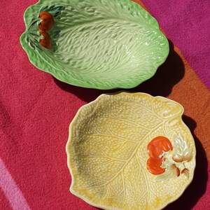 2 Cabbage Ware Dishes Green Beswick and Yellow Fielding With - Etsy UK