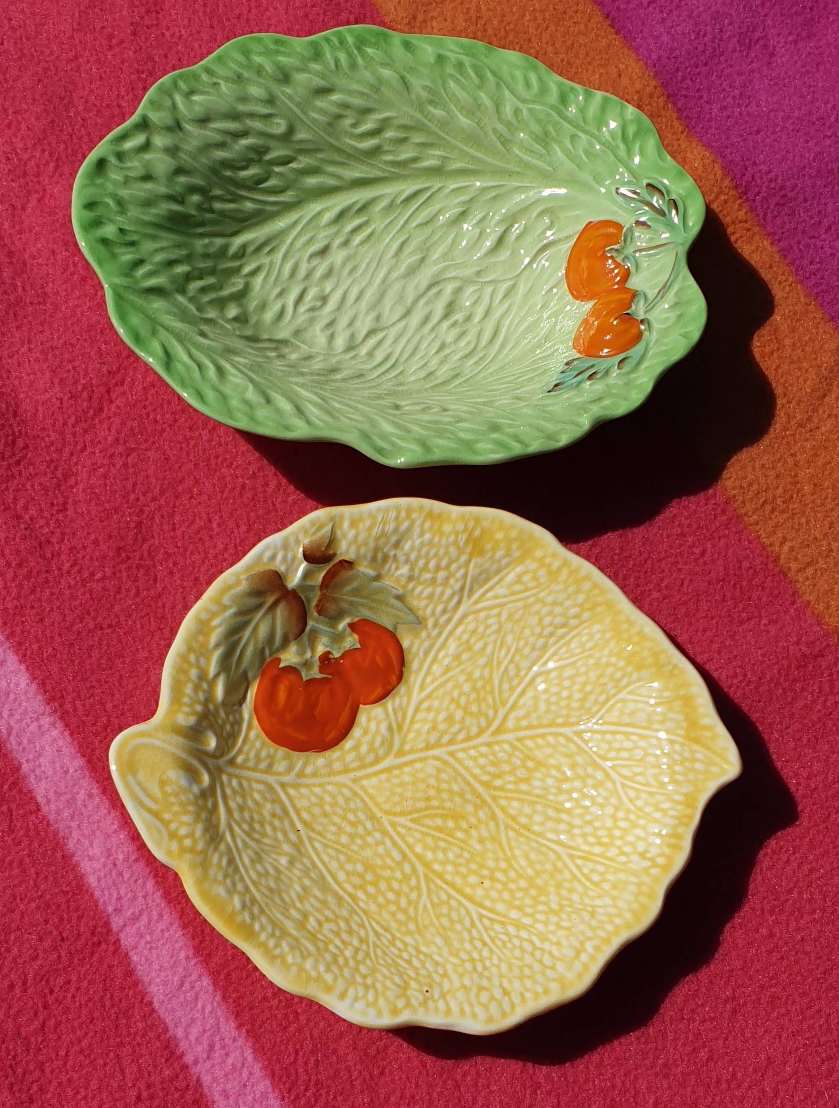 2 Cabbage Ware Dishes Green Beswick and Yellow Fielding With - Etsy UK