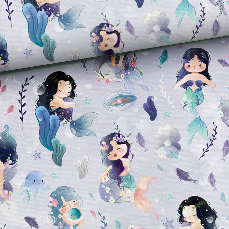 Mermaid Cotton Fabric - Etsy UK