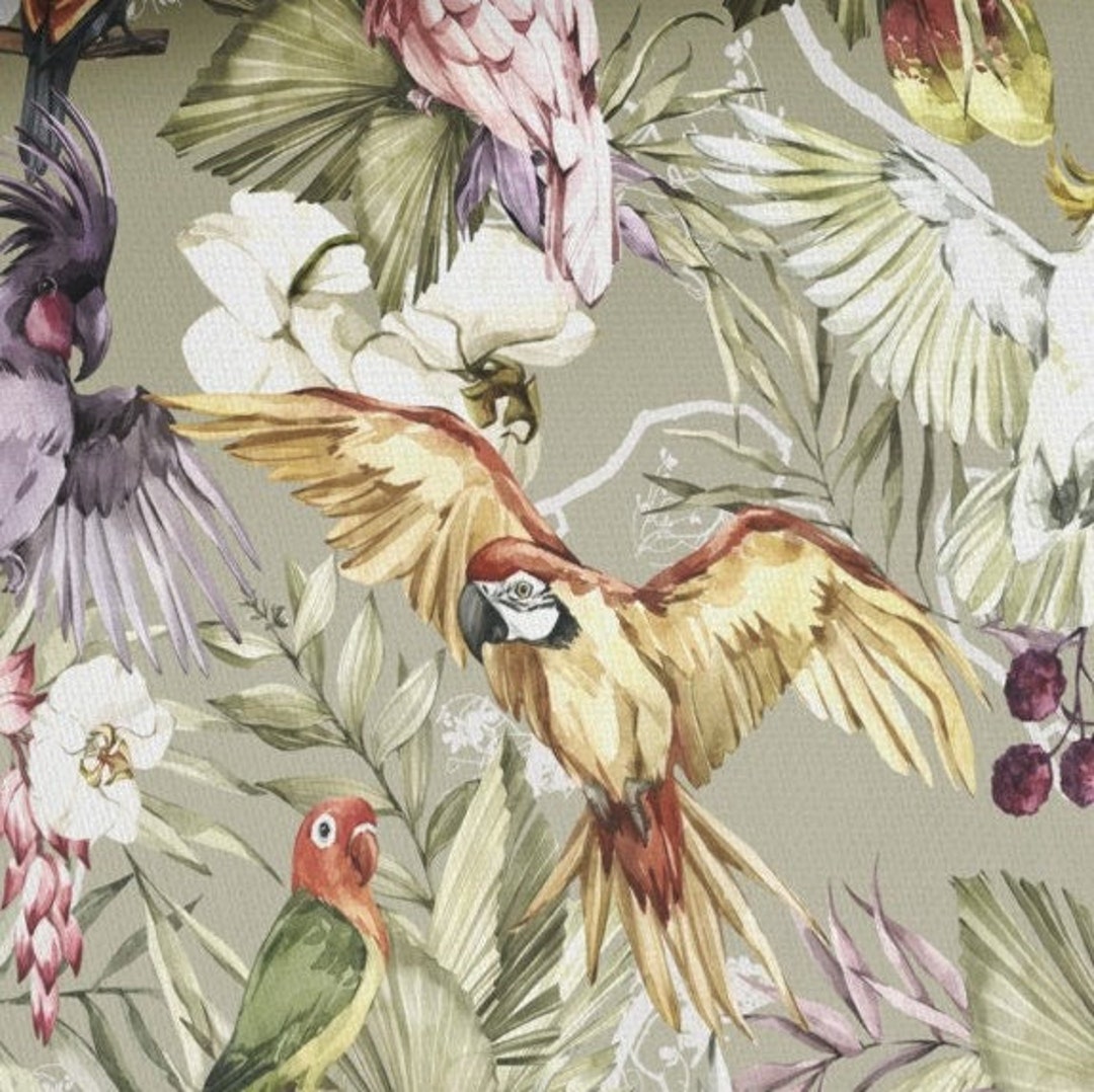 Pre-order! Fabric Cotton Sold by the Meter Patchwork Parrot Birds ...