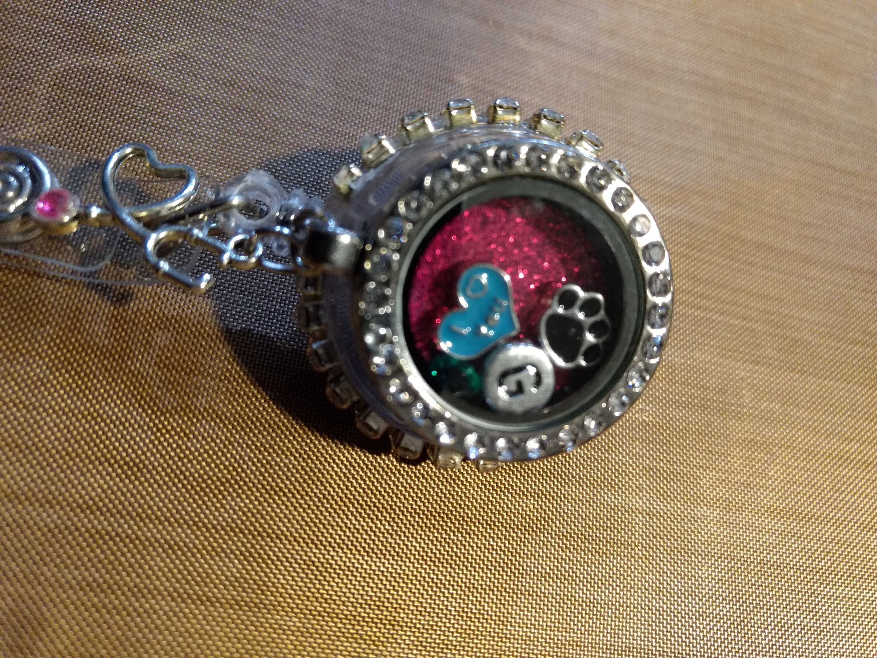 Pandora Style Floating Badge Silver With Pink Name Badge / | Etsy