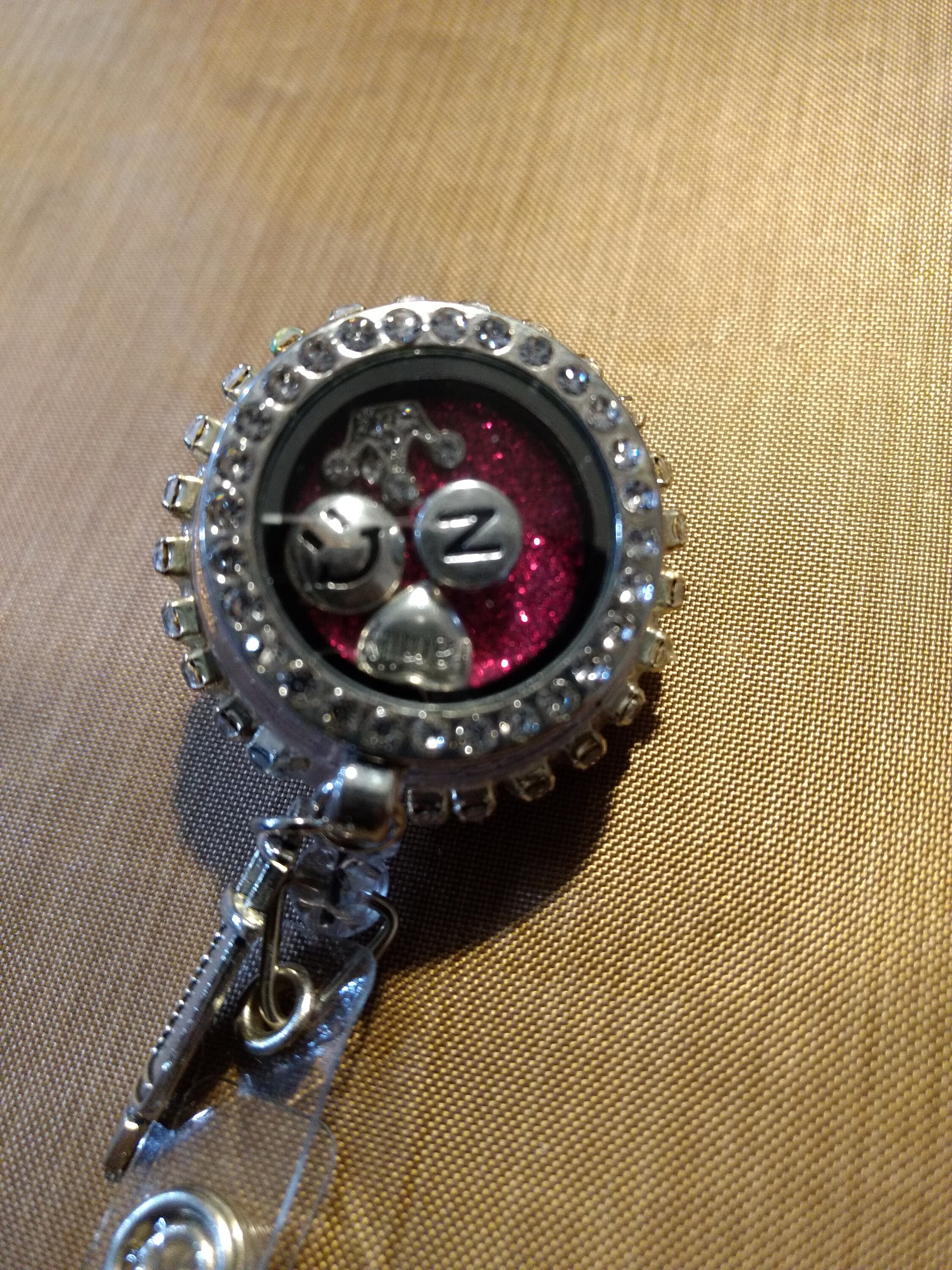 Pandora Style Floating Badge Silver With Pink Name Badge / | Etsy