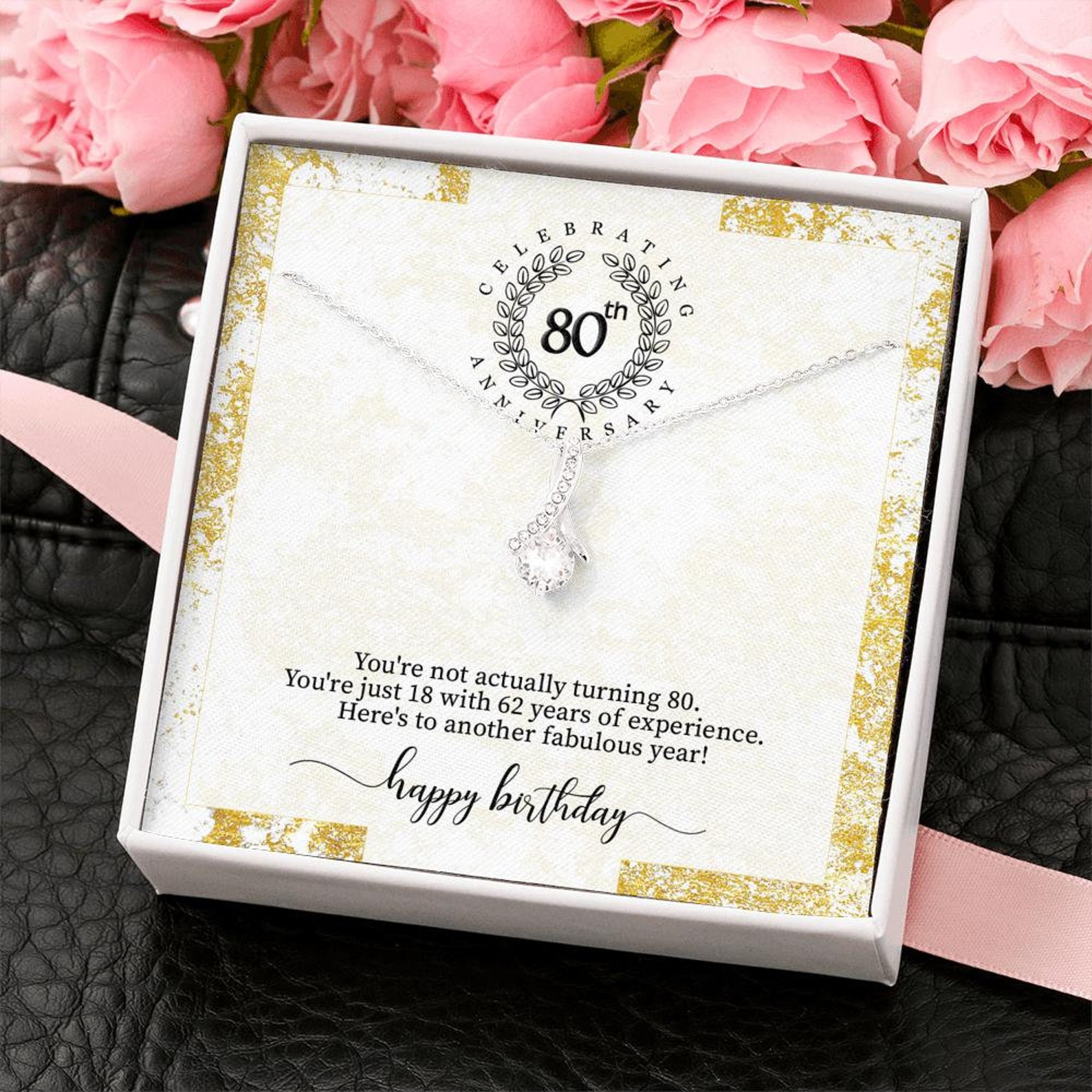 80th Birthday Necklace 80th Birthday Jewelry Gift 80th Present | Etsy