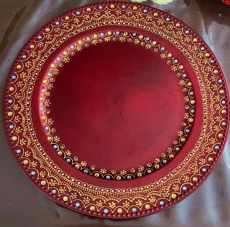 Henna Thaal Diwali Home Decor Indian Festival Mehndi Thaal | Etsy