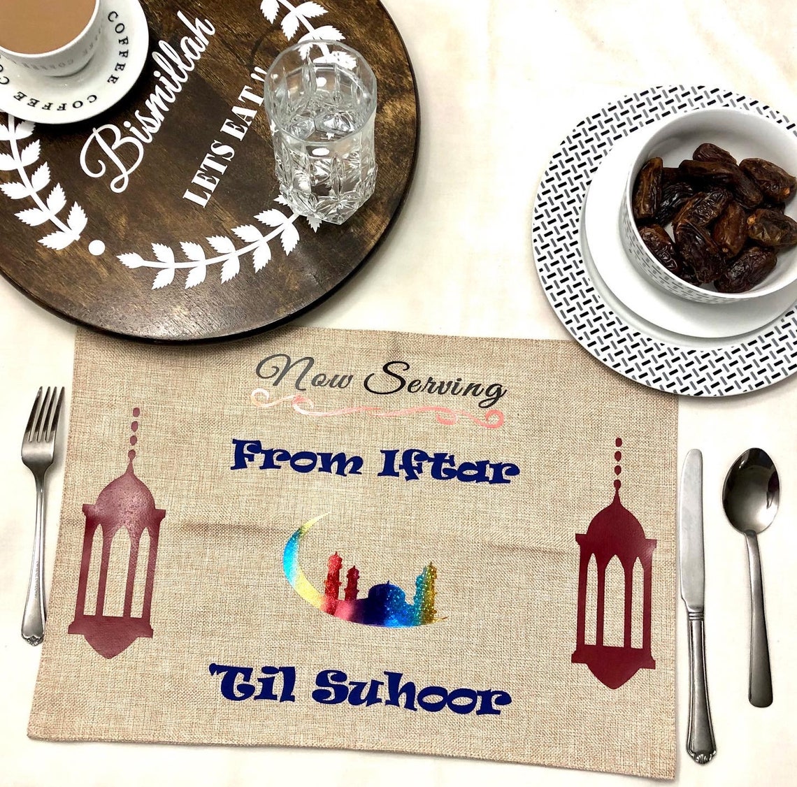 Ramadan Handmade Placemat Sets, Islamic Decor, Ramadan Iftar ...
