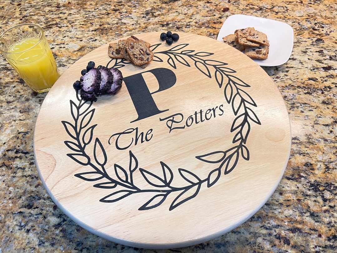 Personalized Engraved Lazy Susan Turntable, Personalized Wedding Gift ...