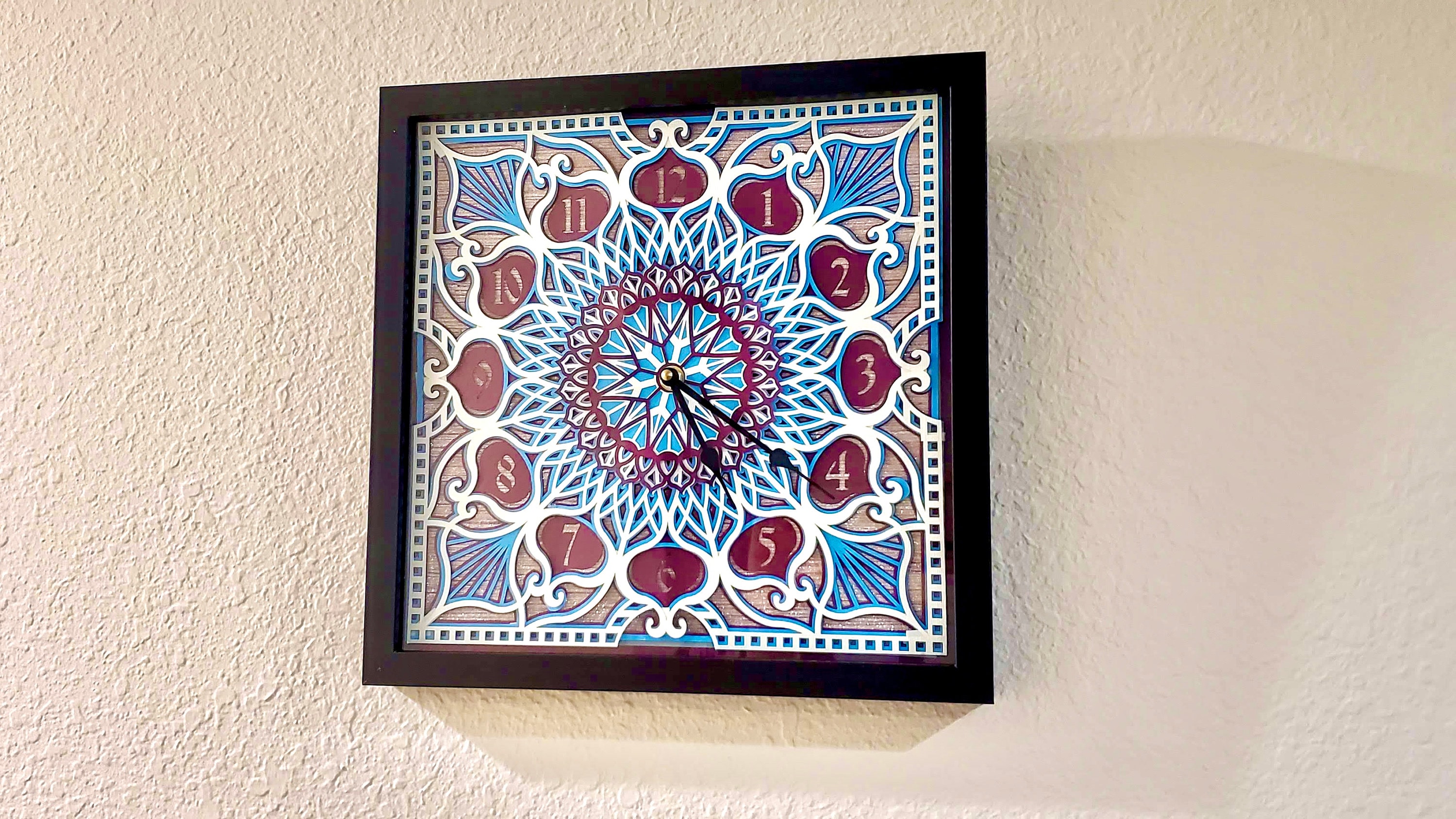 Mandala reloj de pared contemporáneo decoración única de la - Etsy España